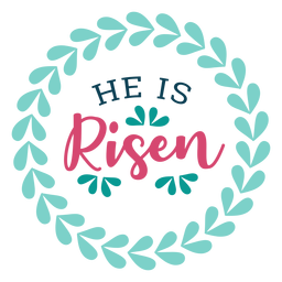 Design PNG E SVG De Ele Ressuscitou Letras Do Emblema Para Camisetas