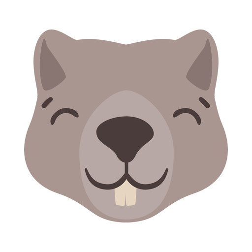Tooth beaver head flat sticker - Transparent PNG & SVG vector file