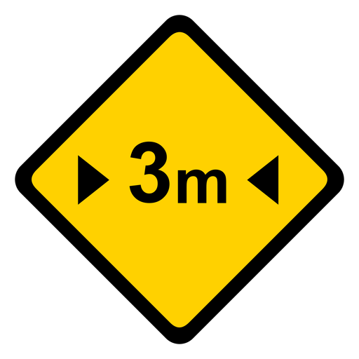 Three metres three meters width rhomb warning flat - Transparent PNG ...