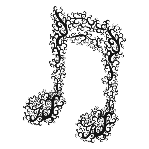 Double beamed musical note swirl - Transparent PNG & SVG vector file