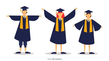 School Graduates Vector Set Vector Download