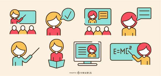 School Teacher Vector Set Vector Download