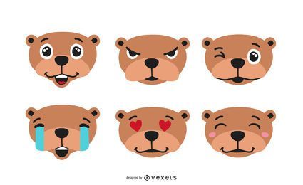 Groundhog Emoji Set Vector Download