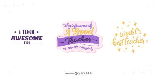 Teacher Lettering Set Vector Download