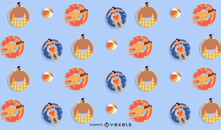 Summer Floaters Pattern Design Vector Download