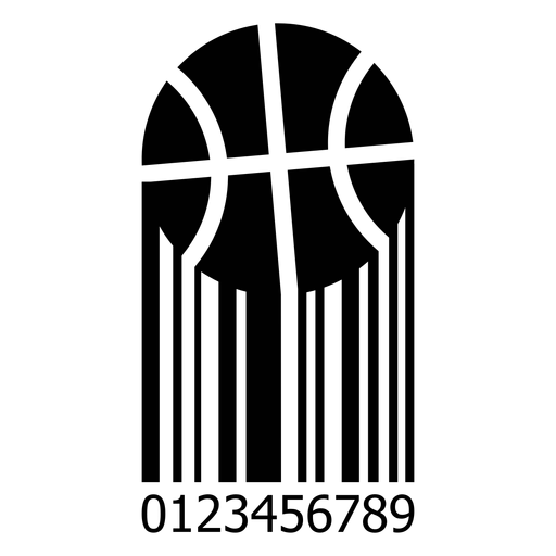 Barcode with basketball ball - Transparent PNG & SVG vector file