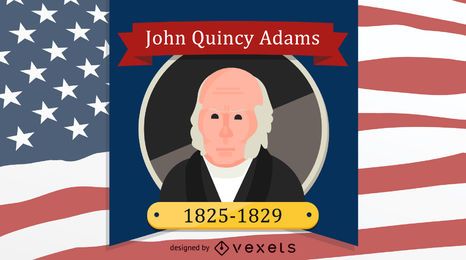 John Quincy Adams Cartoon Portrait Vector Download