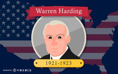 Warren Harding Cartoon Illustration Vector Download