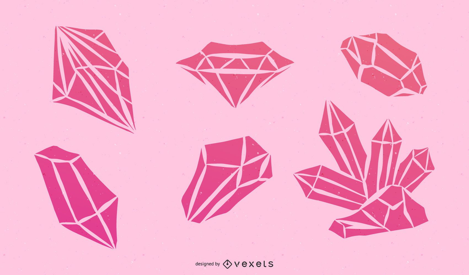 Descarga Vector De Conjunto De Vectores De Diamante Rosa