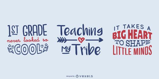 Teaching Lettering Set Vector Download