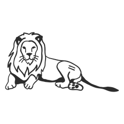 Diseño PNG Y SVG De Doodle De Melena De Cola De Rey León Para Camisetas