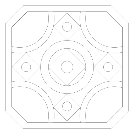 Línea de círculo de rombo cuadrado mosaico - Descargar PNG/SVG transparente