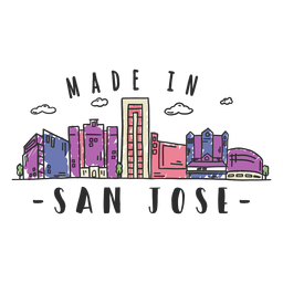 San Jose Skyline Sticker PNG & SVG Design For T-Shirts