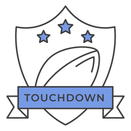 Touchdown Ball Star Colored Badge Sticker PNG & SVG Design For T-Shirts
