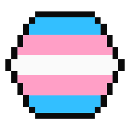 Transgender hexagon stripe pixel flat - Transparent PNG & SVG vector file