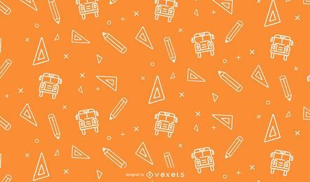School Elements Line Pattern Design Vector Download