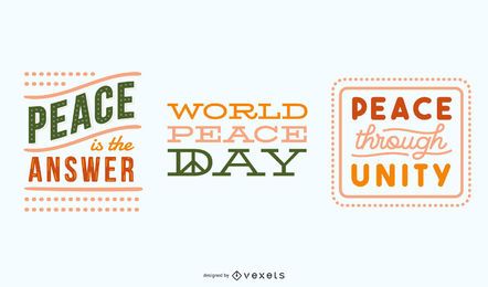 PEACE Lettering Set Vector Download