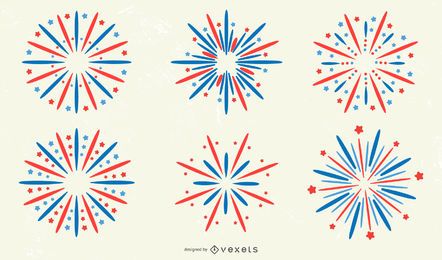 Firework Sticker Design Collection Vector Download