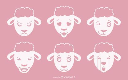 Sheep Emoji Vector Set Vector Download