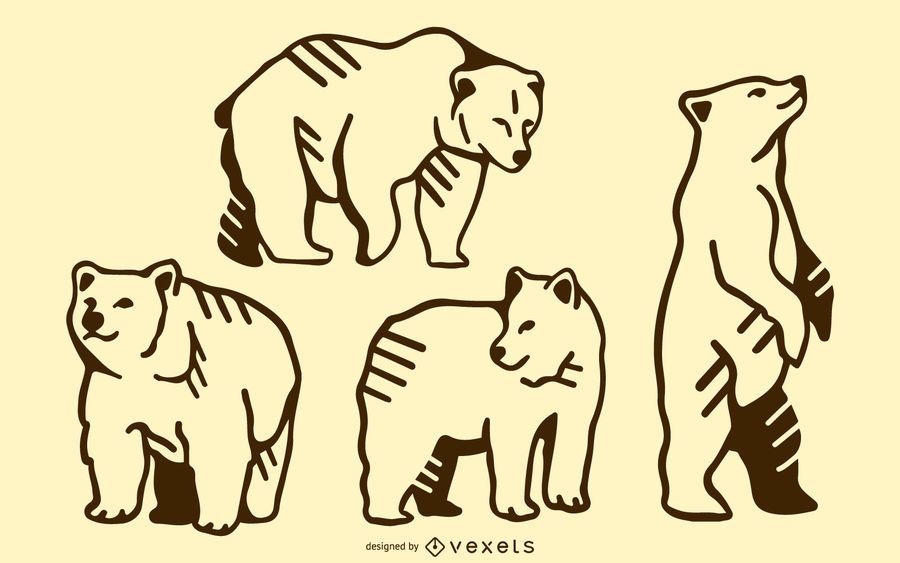 Bear Doodle Set - Vector Download