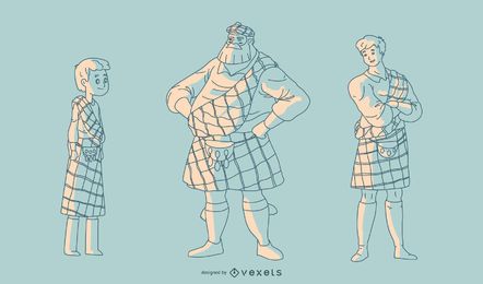 Scotland Elements Stroke Design - Vector download