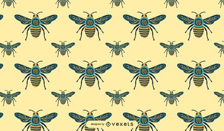 Seamless Bee Pattern Design Vector Download