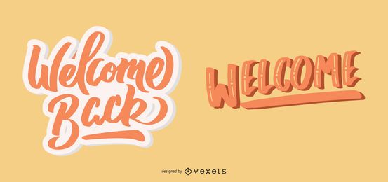 Welcome Back Lettering Set Vector Download