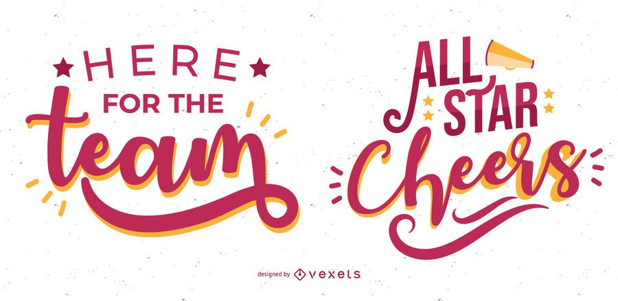 Cheerleading Pink Lettering Set - Vector Download