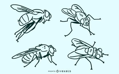 Fly Stroke Vector Set Vector Download