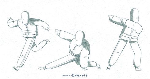 British Queens Guards Posing Illustration Vector Download