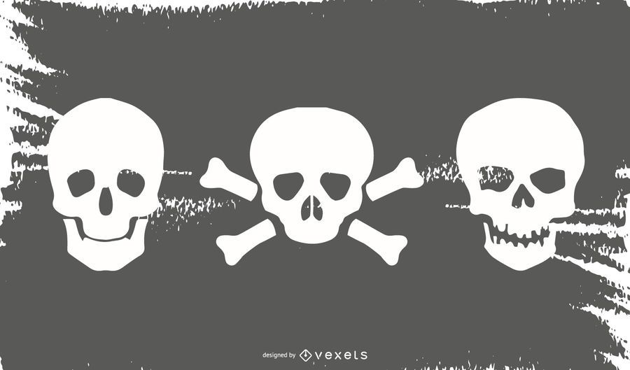 Simple Skull Silhouette Set - Vector download