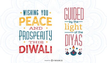 Diwali Colorful Lettering Set Vector Download