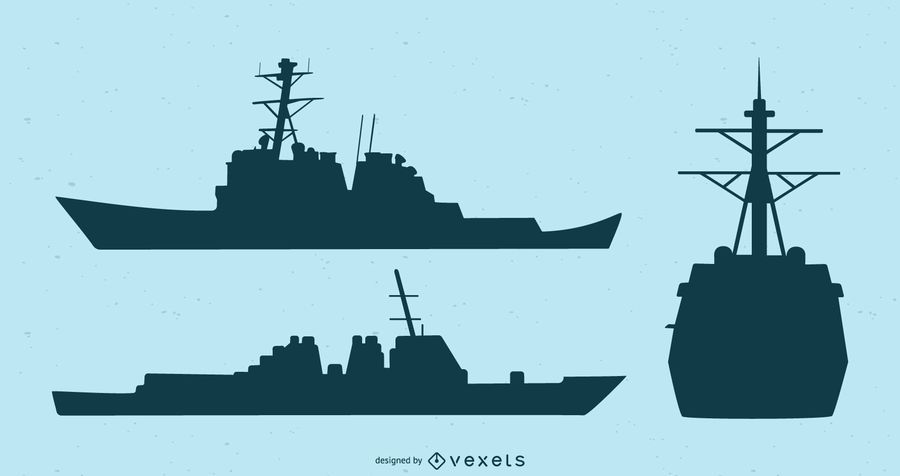 Navy Ship Silhouette Set - Vector download