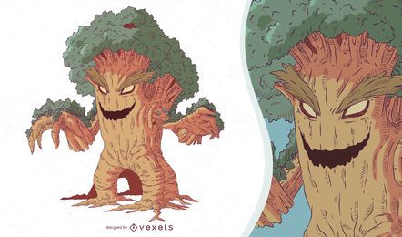 Monster Tree Illustration Vector Download
