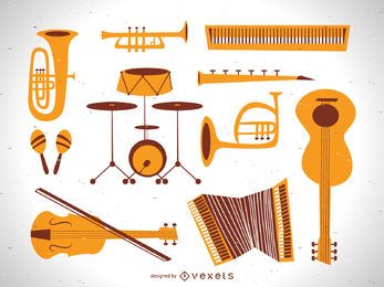 Descarga Vector De Conjunto De Vectores De Instrumentos De Música Plana ...