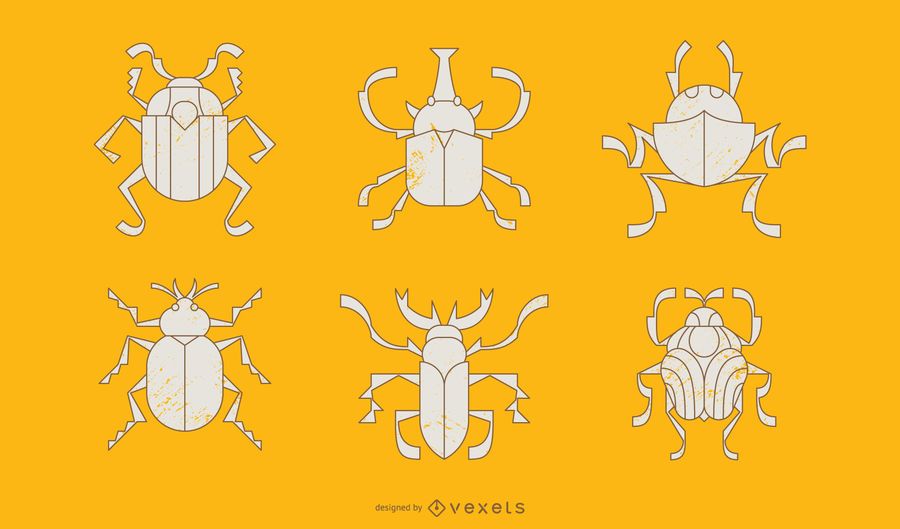 Beetle Geometric Style Illustration Pack - Vector Download