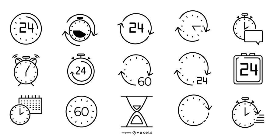 Paquete De Iconos De Línea De Tiempo - Descargar Vector