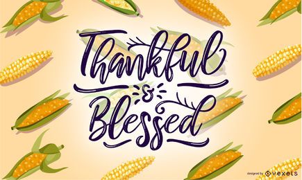 Thankful Blessed Corn Illuistration Vector Download