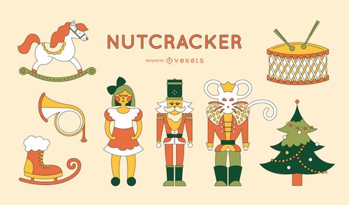 Nutcracker Vector Image Dabbing Nutcracker Elements Set Vector