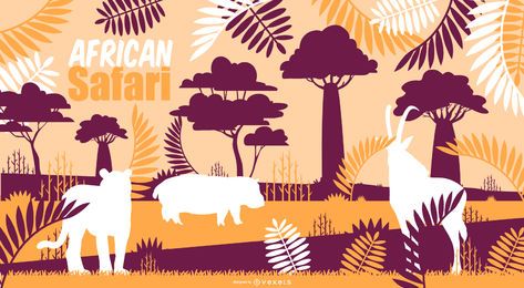 African Safari Background Design Vector Download