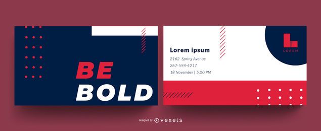 Be Bold Business Card Design Vector Download