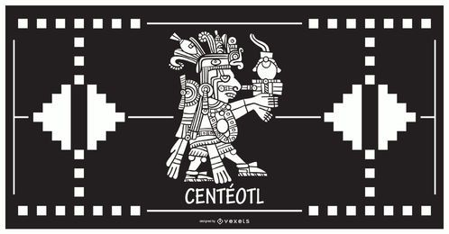 Centeotl Aztec God Design Vector Download