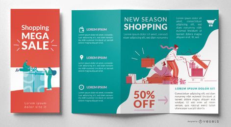 Shopping Sale Brochure Template Vector Download