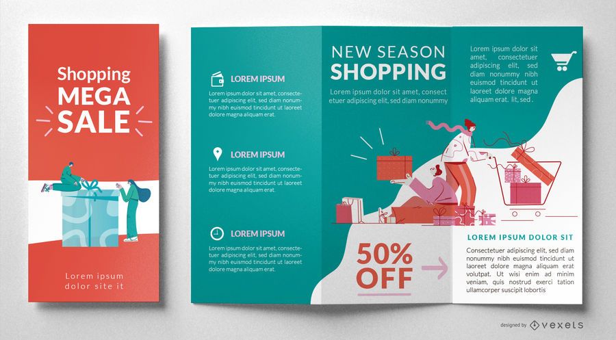 Shopping Sale Brochure Template - Vector Download