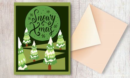Snowy Xmas Card Design Vector Download