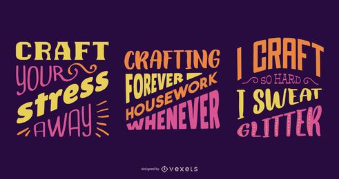 Crafting Lettering Set Vector Download