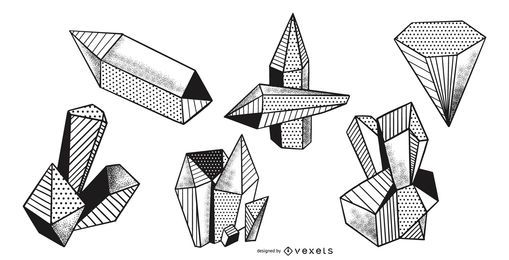 Crystals Dots Vector Pack Vector Download