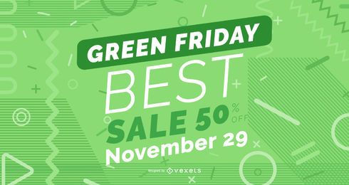 Green Friday Discount Banner Design Vector Download