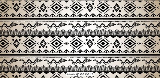 Aztec Pattern Black White Design Vector Download
