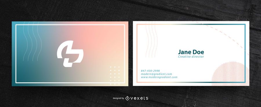 Gradient Business Card Design - Vector Download